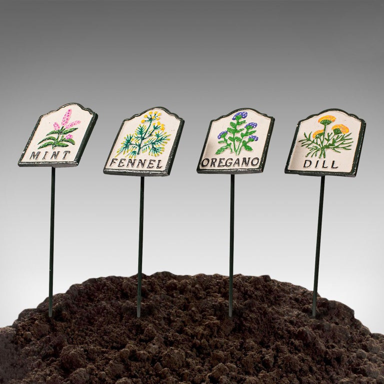 Set of 12 Vintage Herb Planting Labels, English, Decor, Horticulture ...