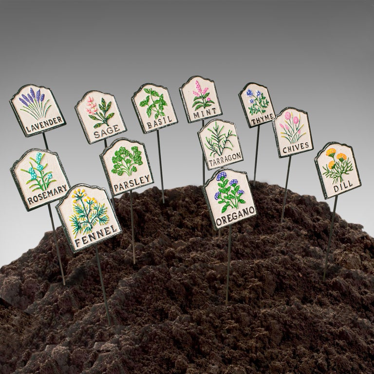 Set Of 12 Vintage Herb Planting Labels, English, Decor, Horticulture ...