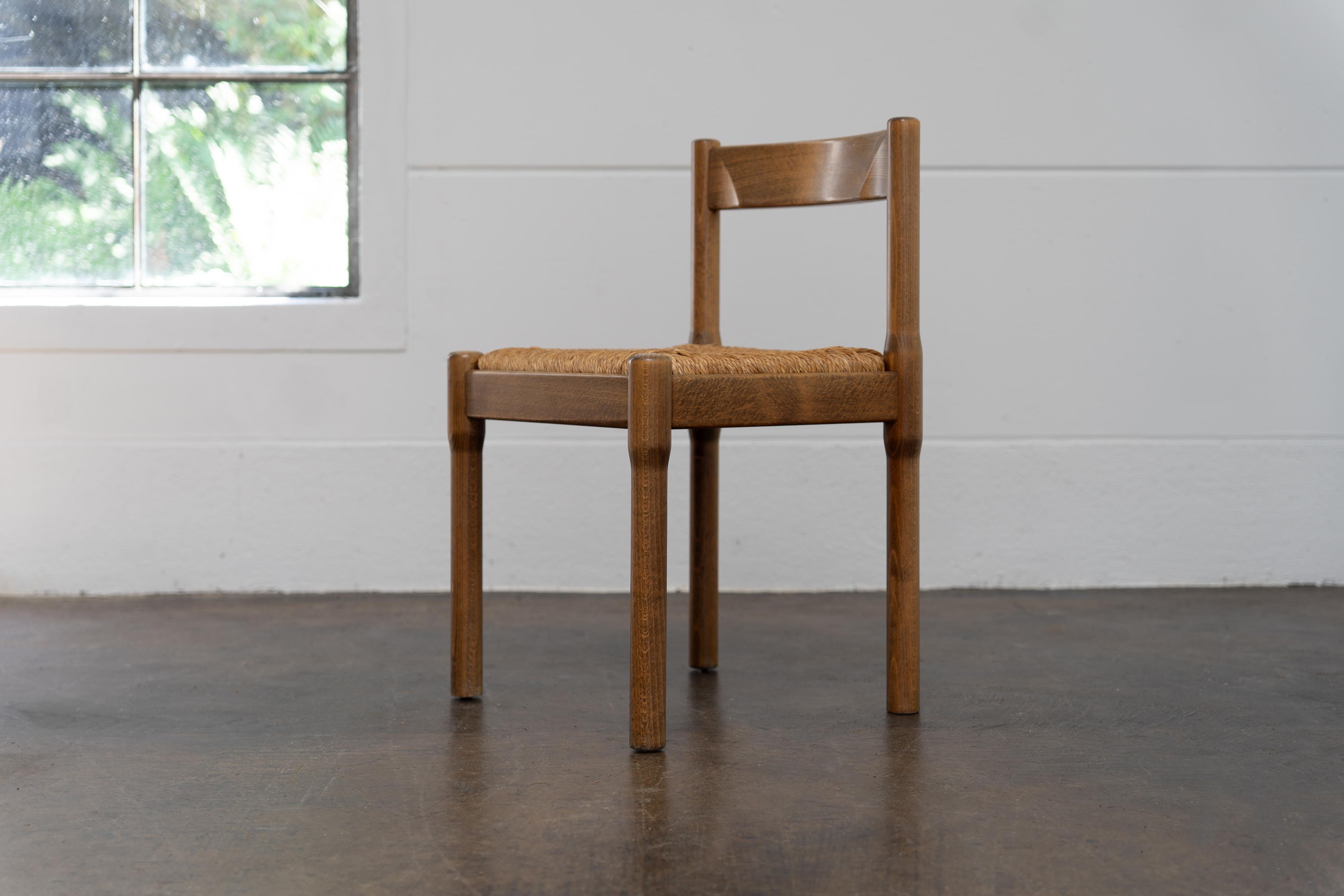 Set of 12 Wicker Seat "Carimate" Chairs by Vico Magistretti Comi, Italy ...