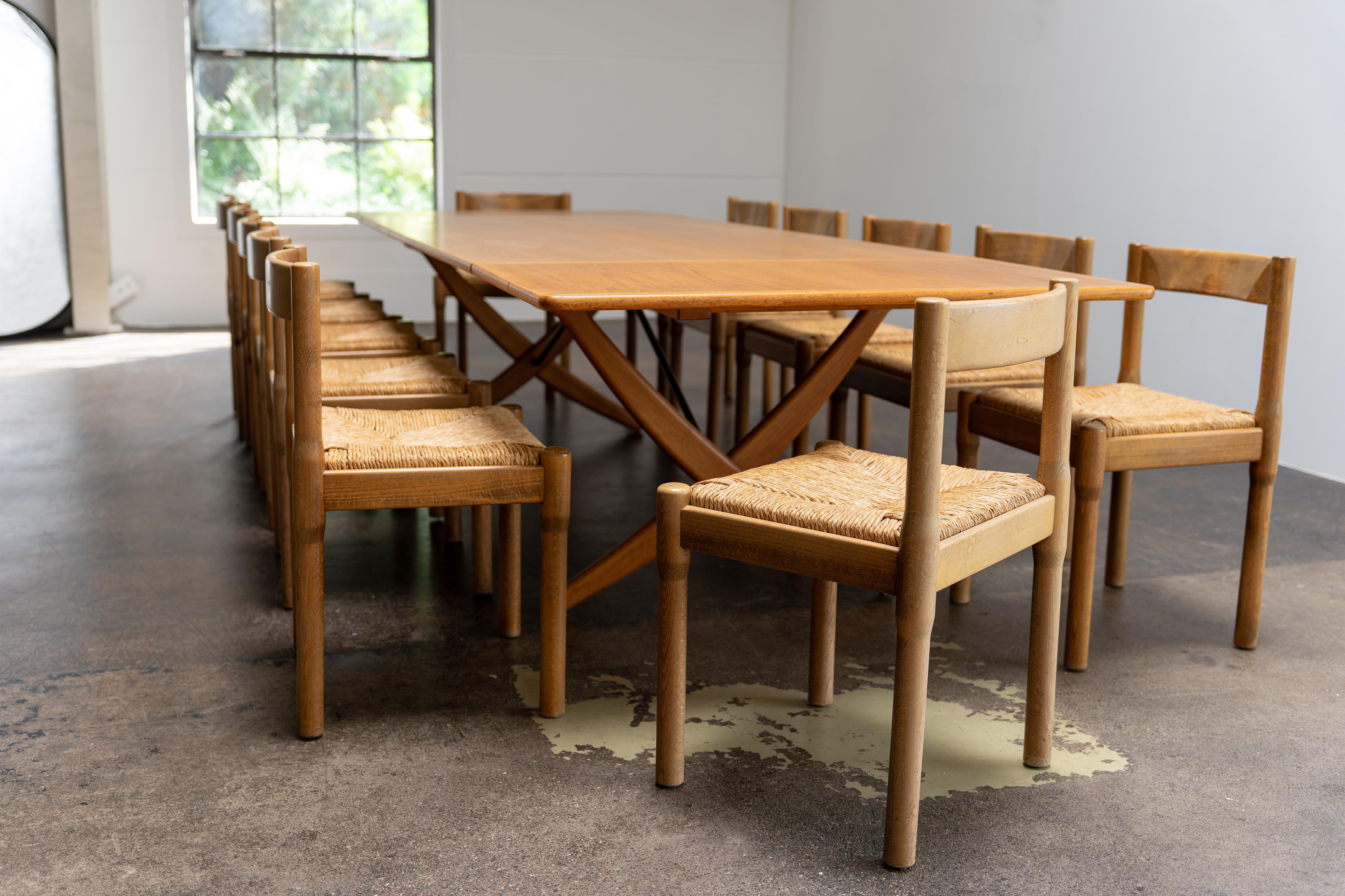 Set of 12 Wicker Seat "Carimate" Chairs by Vico Magistretti Comi, Italy ...