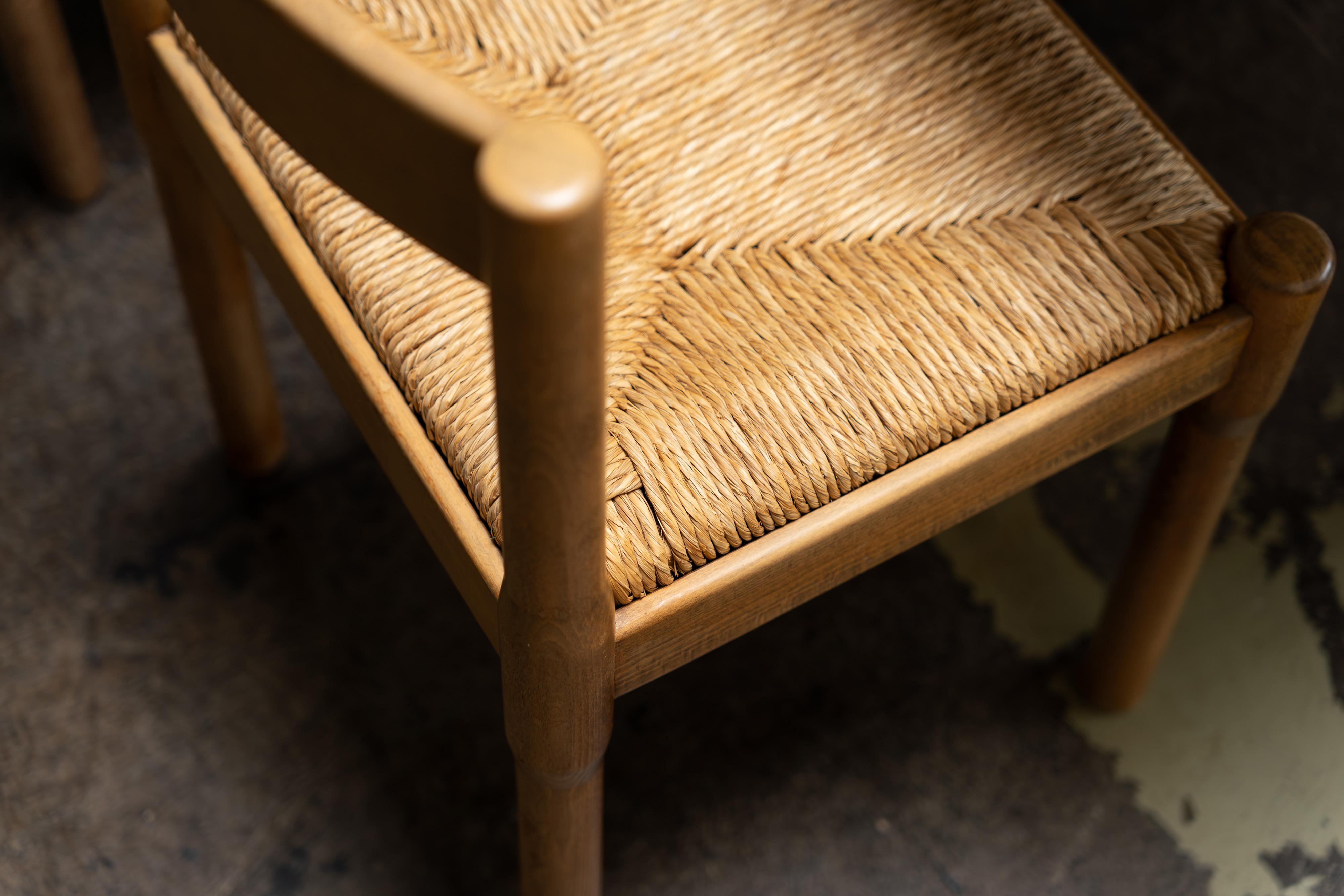 Set of 12 Wicker Seat "Carimate" Chairs by Vico Magistretti Comi, Italy ...