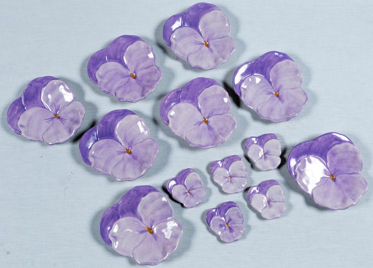 Set of 13 Ernestine Salerno Italian Pansy Dishes at 1stDibs | ernestine ...