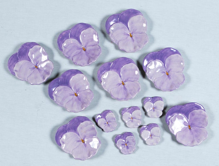 Set of 13 Ernestine Salerno Italian Pansy Dishes at 1stDibs | ernestine ...
