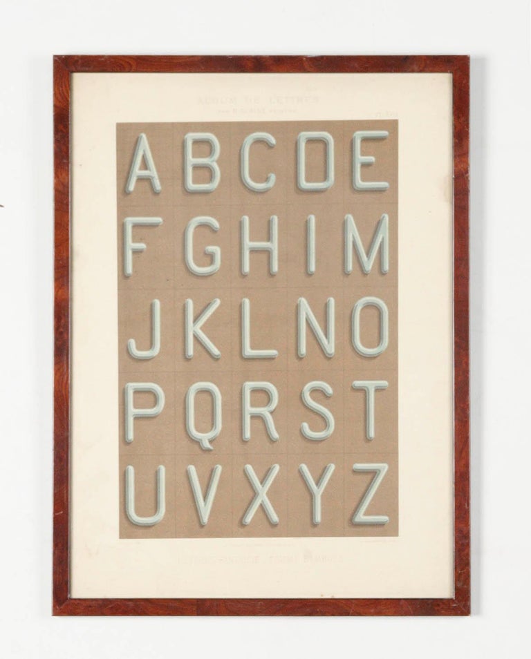 Set of 13 Typography Alphabet Lithographs made by N. Glaise edited by ...