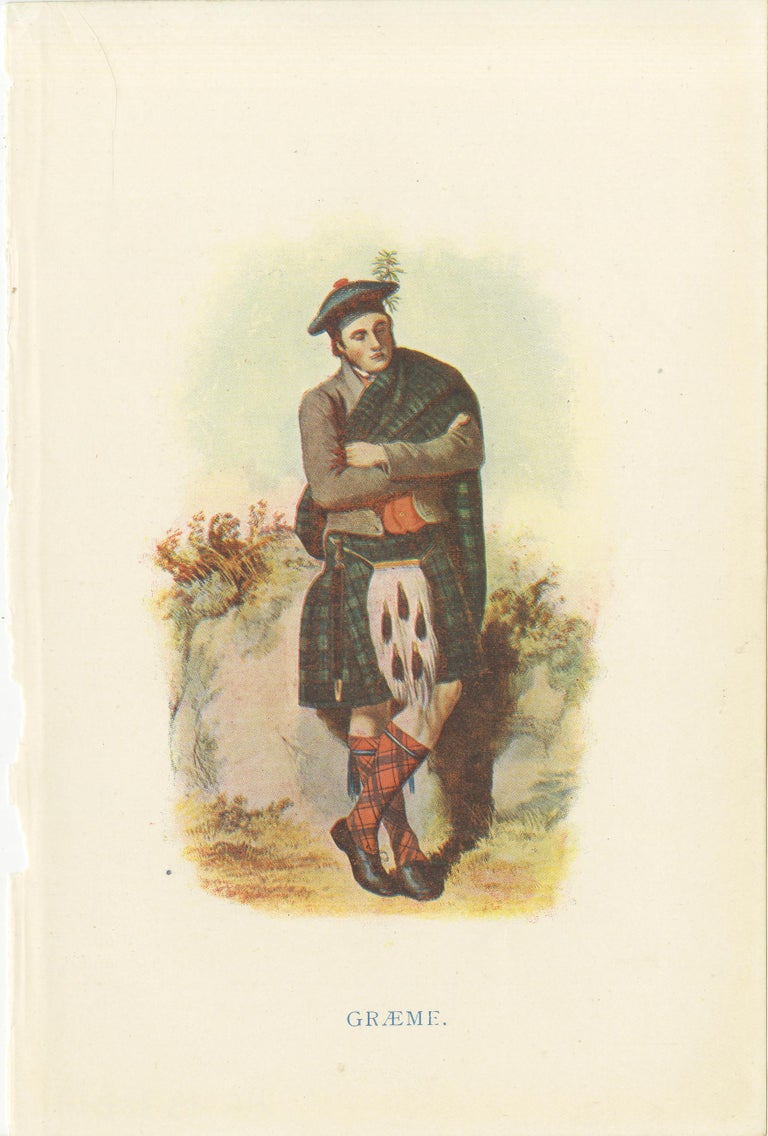 Set of 14 Original Antique Prints of Costumes of the Clans of Scotland ...