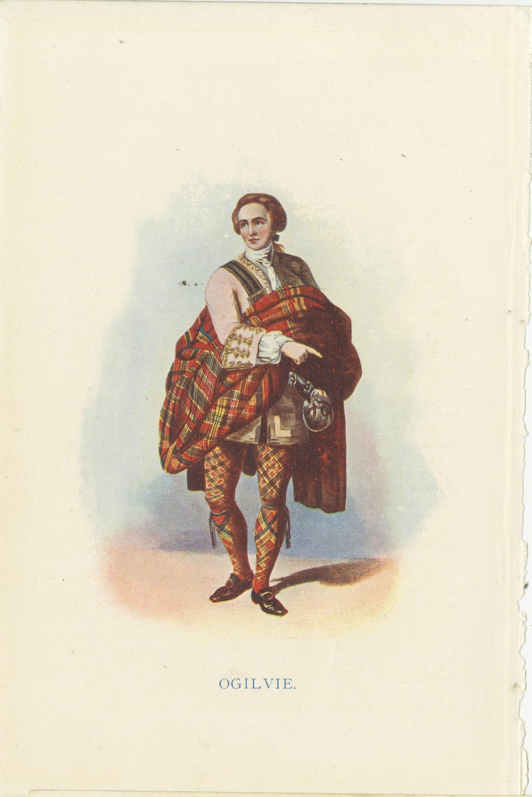 Set of 14 Original Antique Prints of Costumes of the Clans of Scotland ...