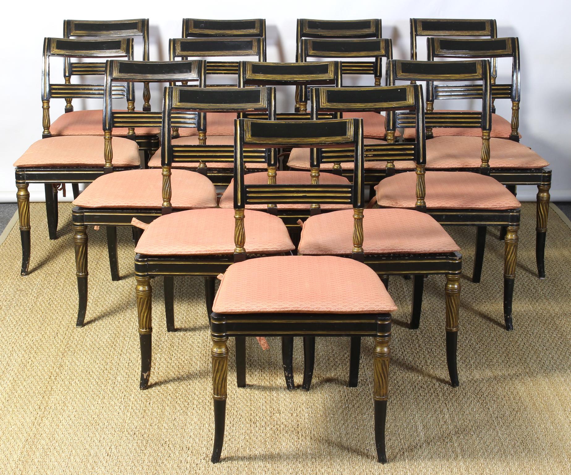 Set of 14 Regency Dining Chairs at 1stDibs