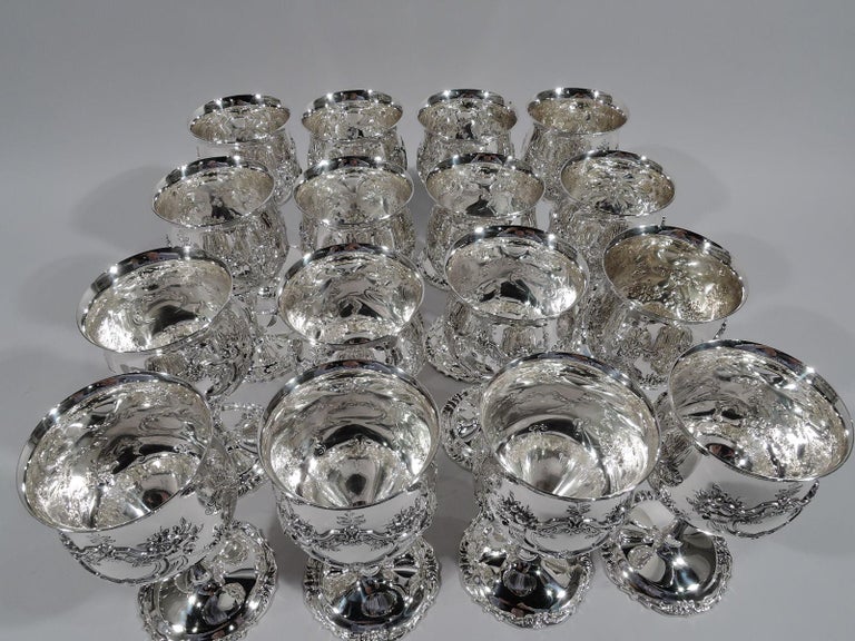 Set of 16 Reed and Barton Sterling Silver Goblets in Francis I Pattern ...