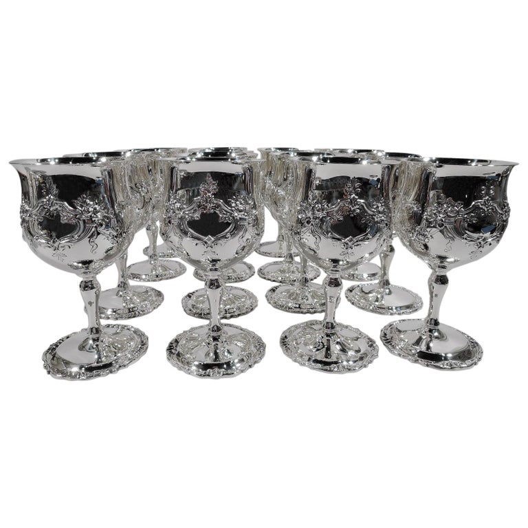 Set of 16 Reed and Barton Sterling Silver Goblets in Francis I Pattern ...