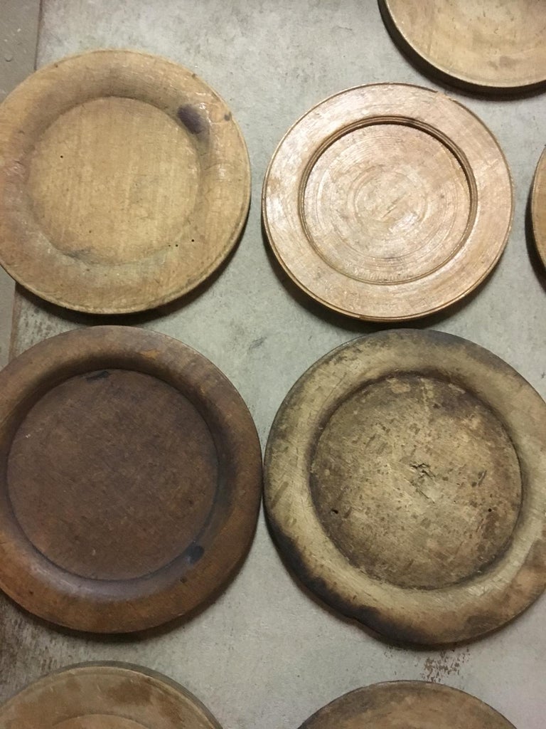 Swedish Wooden Folk Art Dinner Plates or Trays at 1stDibs