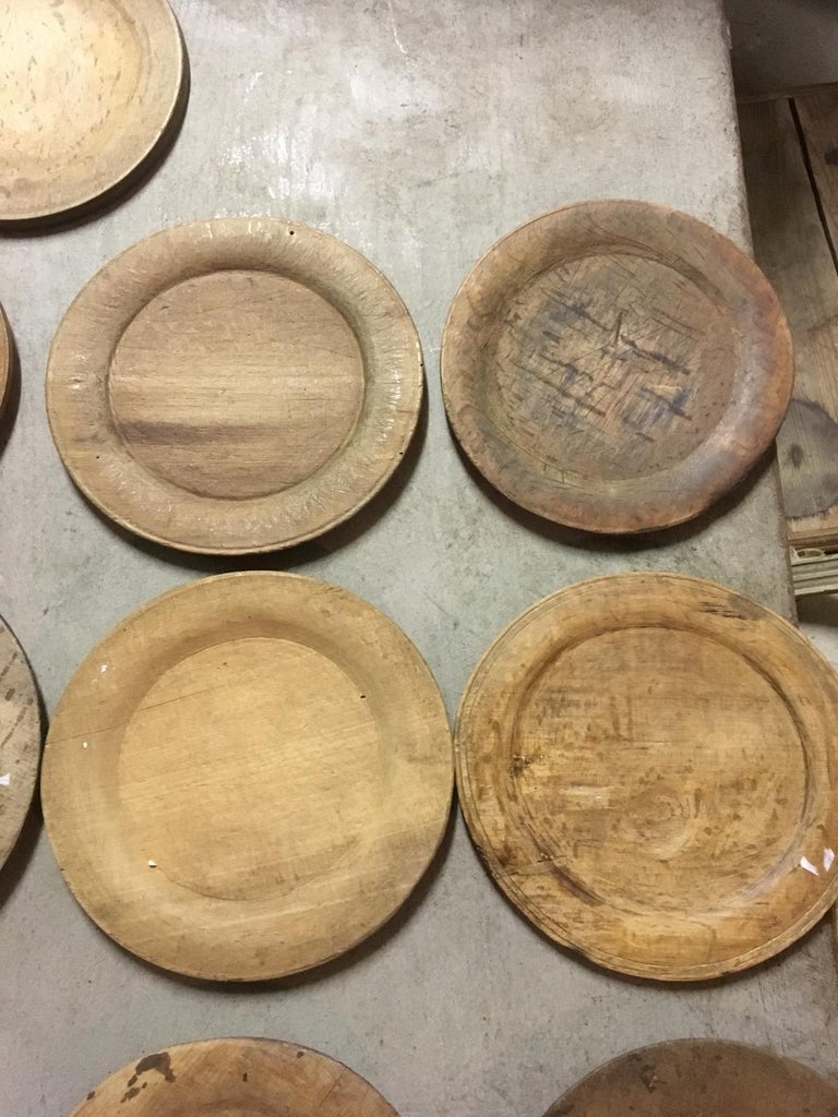 Swedish Wooden Folk Art Dinner Plates or Trays at 1stDibs