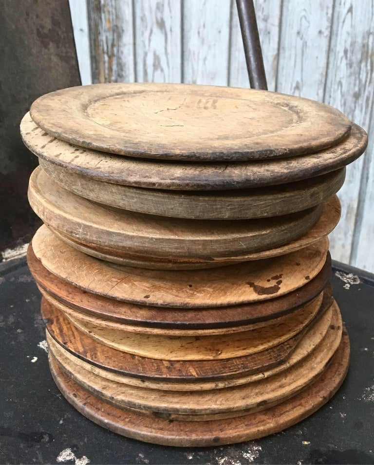 Swedish Wooden Folk Art Dinner Plates or Trays at 1stDibs