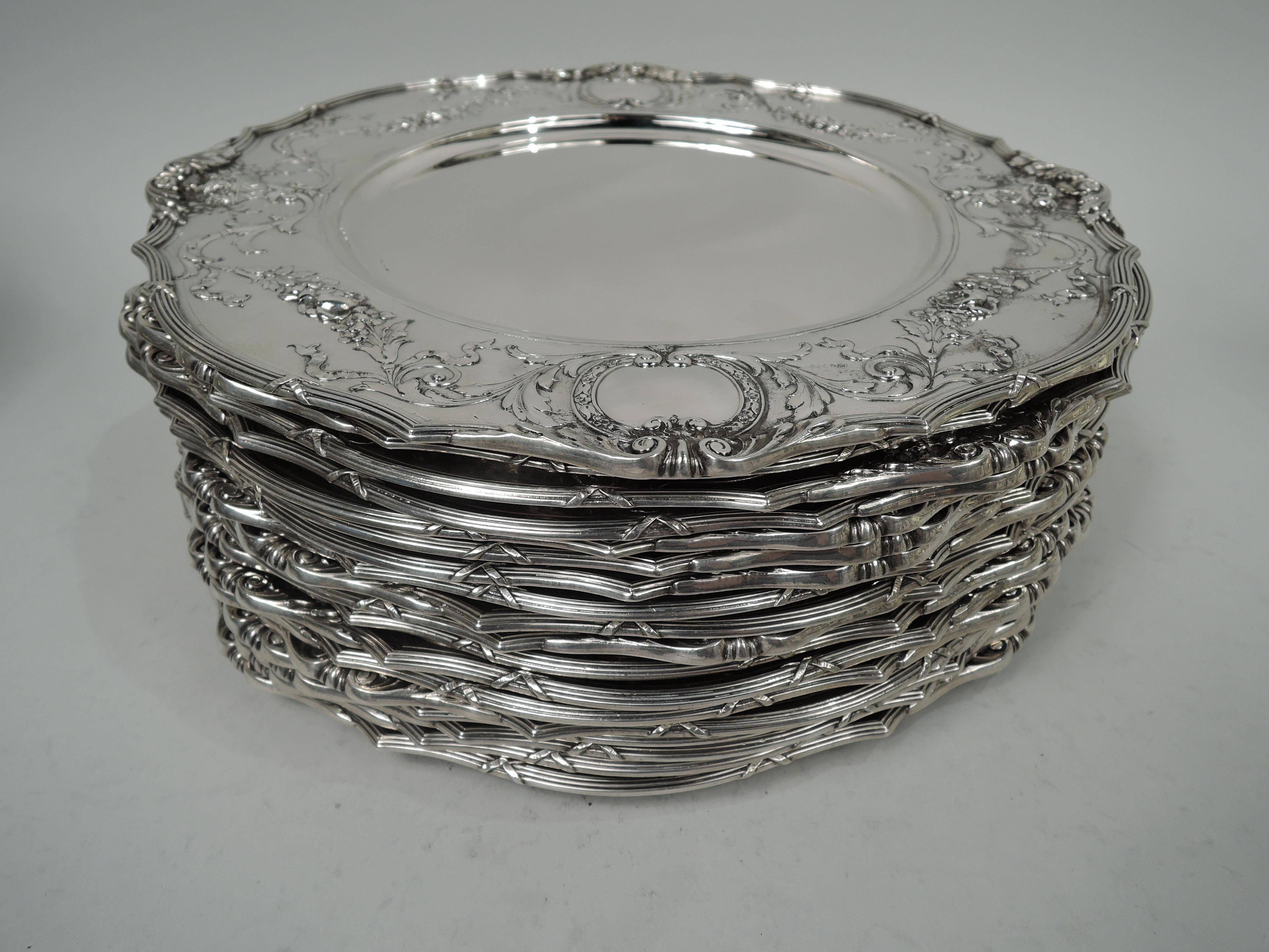 Set of 18 American Edwardian Regency Classical Dinner Plates For Sale ...