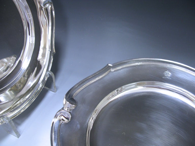 Set of 18 Antique French Silver Dinner Plates by Tetard Freres, Paris ...