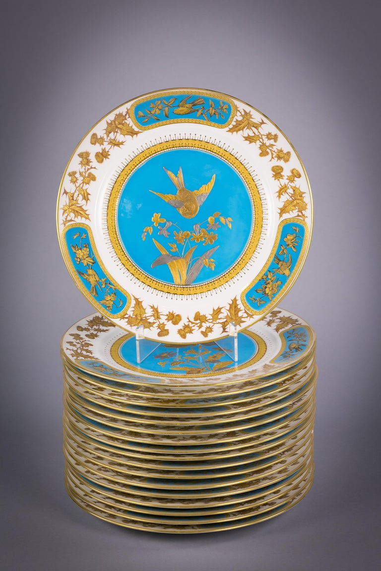 Set of 18 English Porcelain Aesthetic Movement Cabinet Plates, circa ...