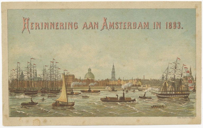 Set of 18 Prints with Views of Amsterdam and Dutch Colonies, 1883 For ...