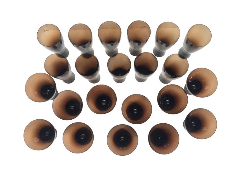 Set of 1960s Smoke-Tint Glassware For Sale at 1stDibs