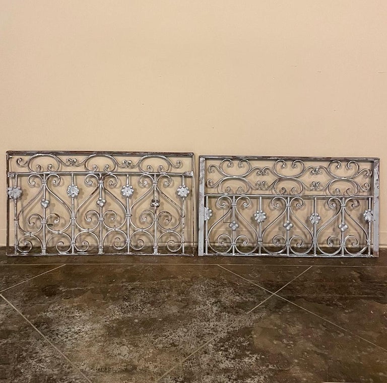 Set of 19th Century French Wrought Iron Balustrades, Window Guards For ...