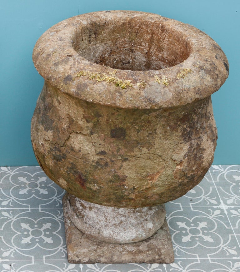 Set of 19th Century Limestone Garden Urns For Sale at 1stDibs