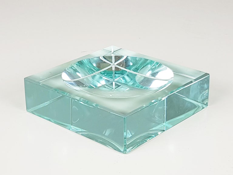 Set of 2 1980s Ashtrays and Picture Frame in Cut Glass For Sale at 1stDibs