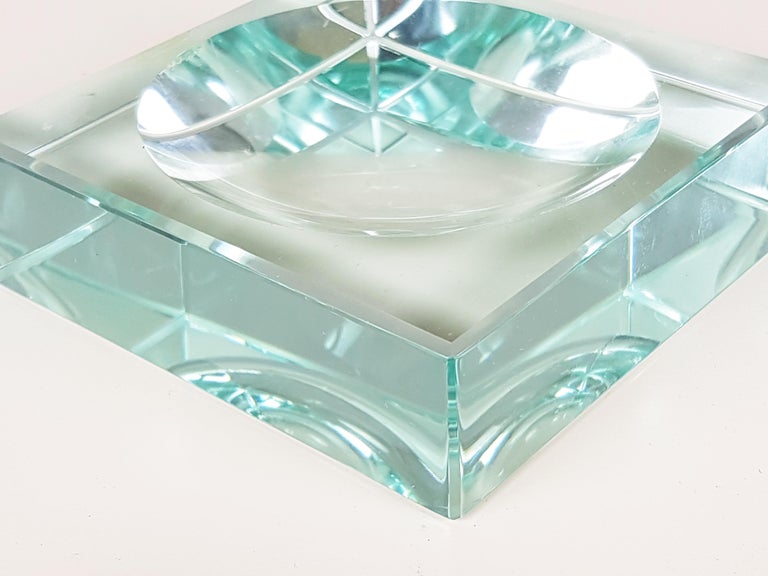 Set of 2 1980s Ashtrays and Picture Frame in Cut Glass For Sale at 1stDibs