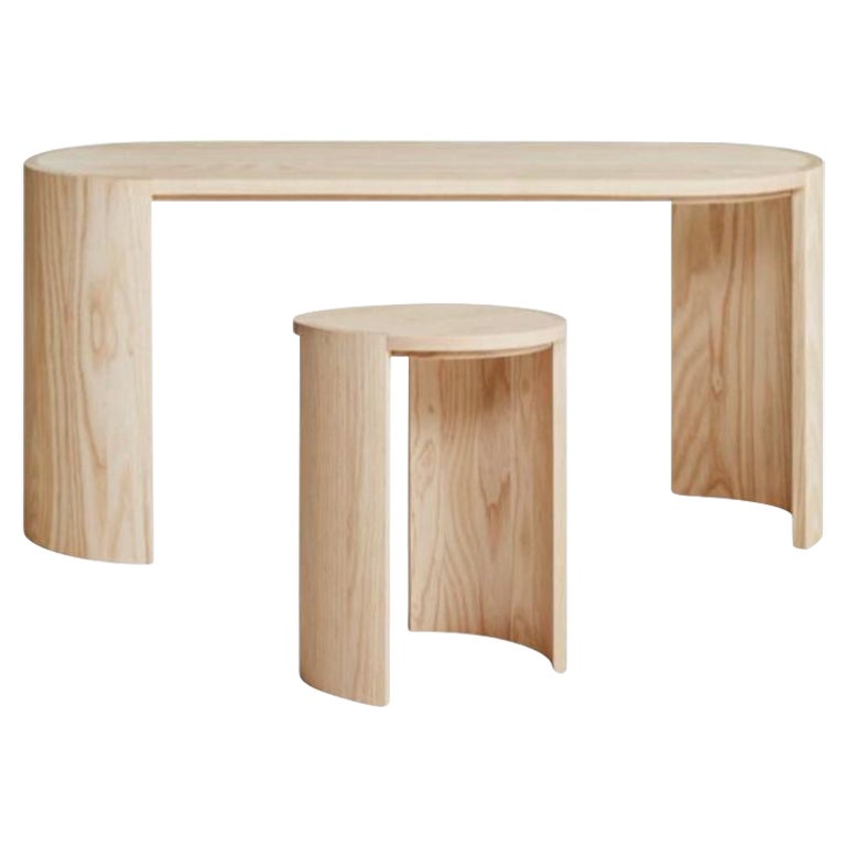 Set of 2, Airisto Side Table and Bench, Natural Ash by Made by Choice ...