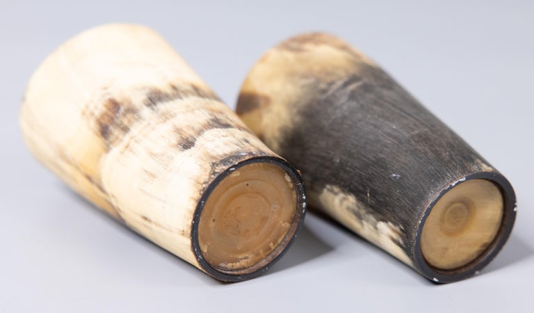 Set of 2 Antique 19th Century English Horn Stirrup Cups For Sale at 1stDibs