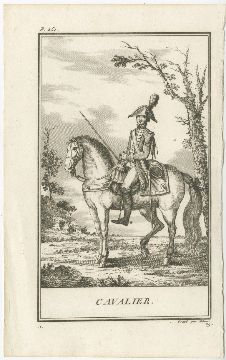 Set of 2 Antique Horse Riding Prints, Cavalry Officer, Cavalry Soldier ...