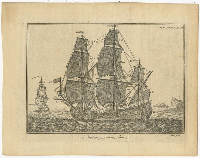 Set of 2 Antique Prints of Ships/Vessels by Pluche, 1750 For Sale at ...