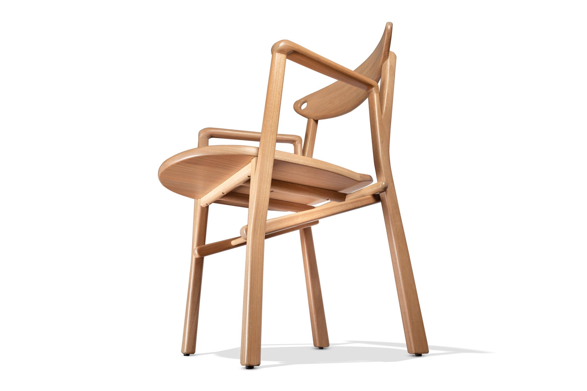 Set of 2 Armchair Chairs Laje in Natural Wood For Sale at 1stDibs
