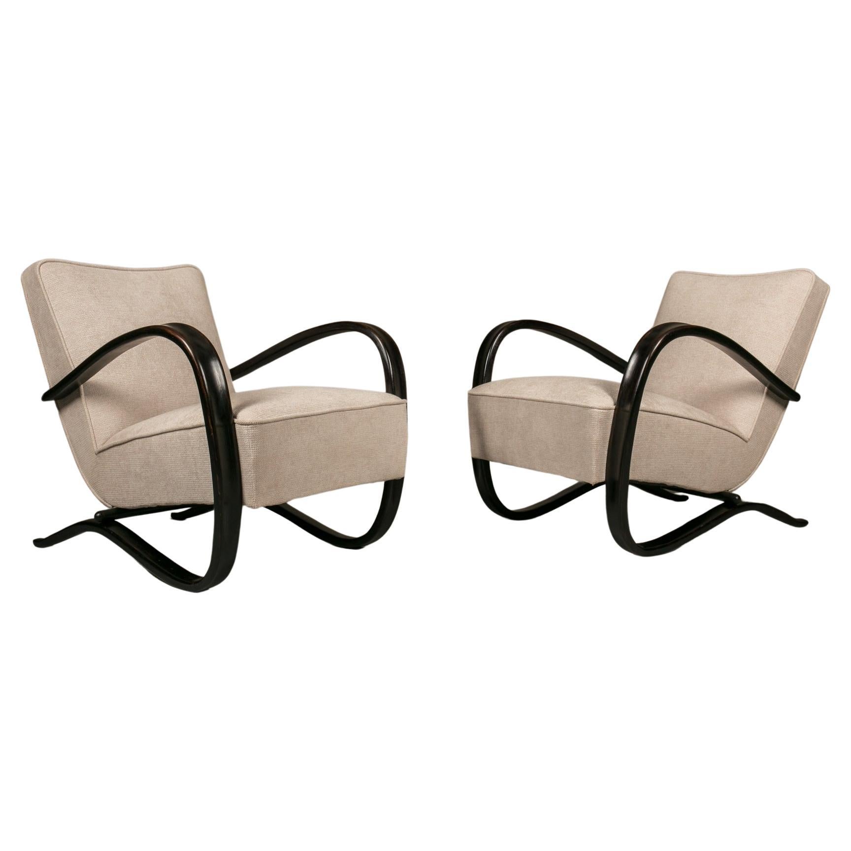 Fully Restored H269 Lounge Chairs by Jindřich Halabala, 1930s at 1stDibs