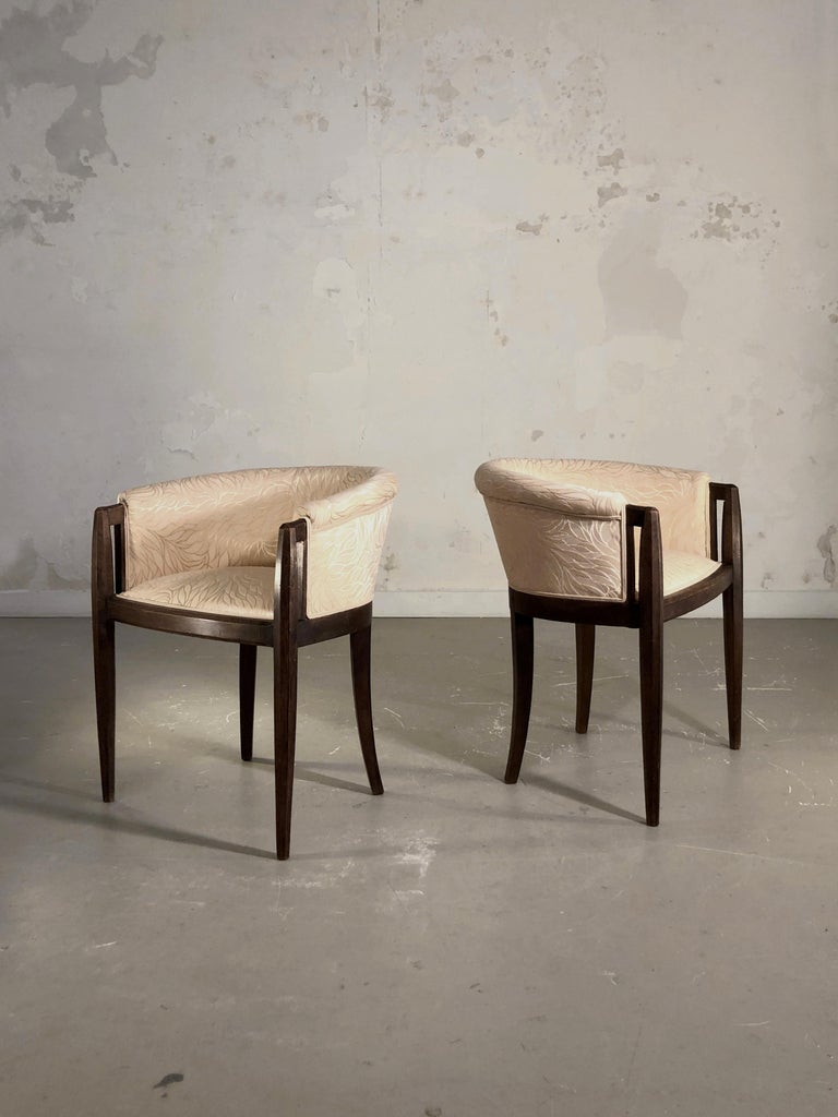 Set of 2 Art Deco Chairs in the Style of J.E. Ruhlmann For Sale at 1stDibs
