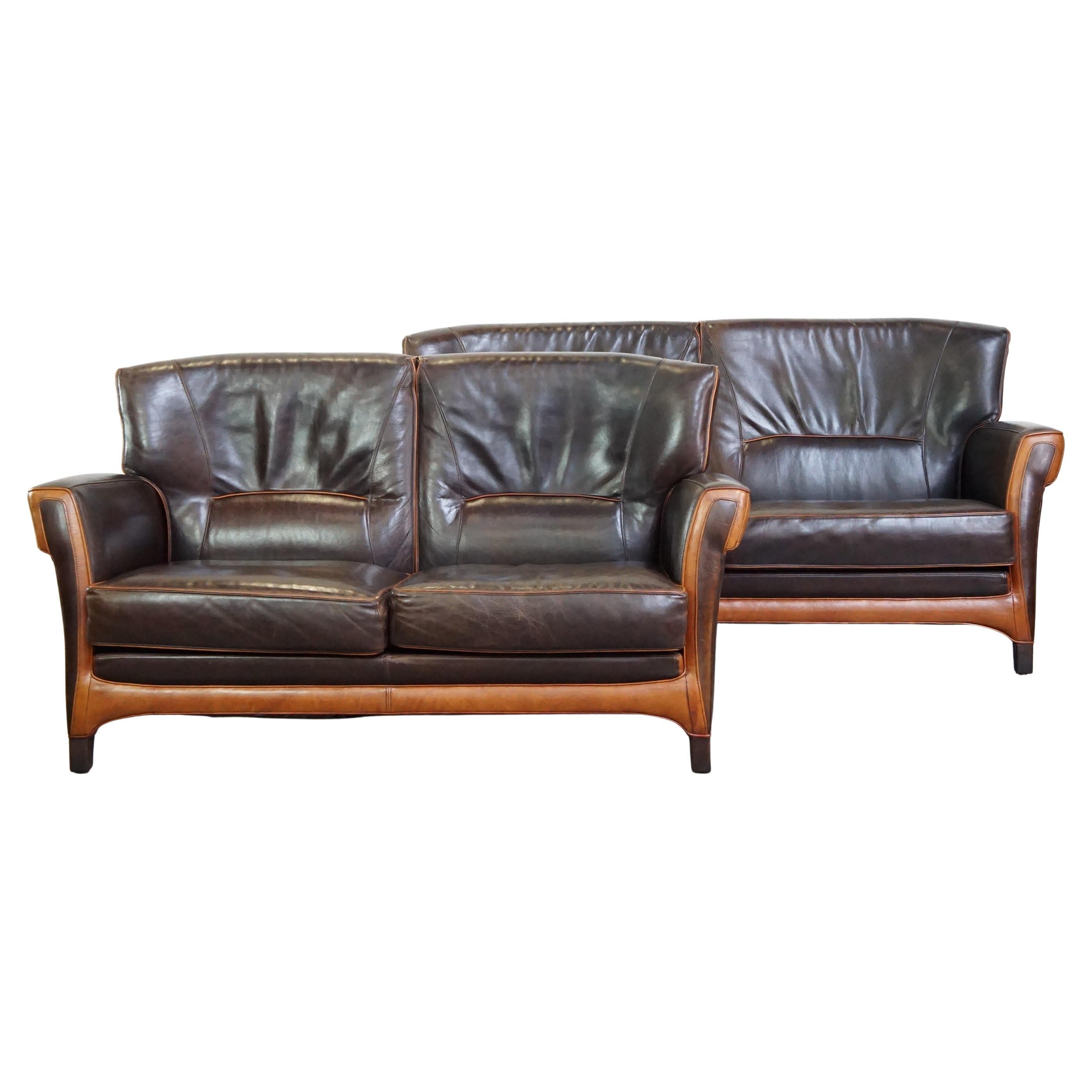 Set of 2 Art Nouveau style design sofas by Mol and Geurts 2-seater/2.5 ...