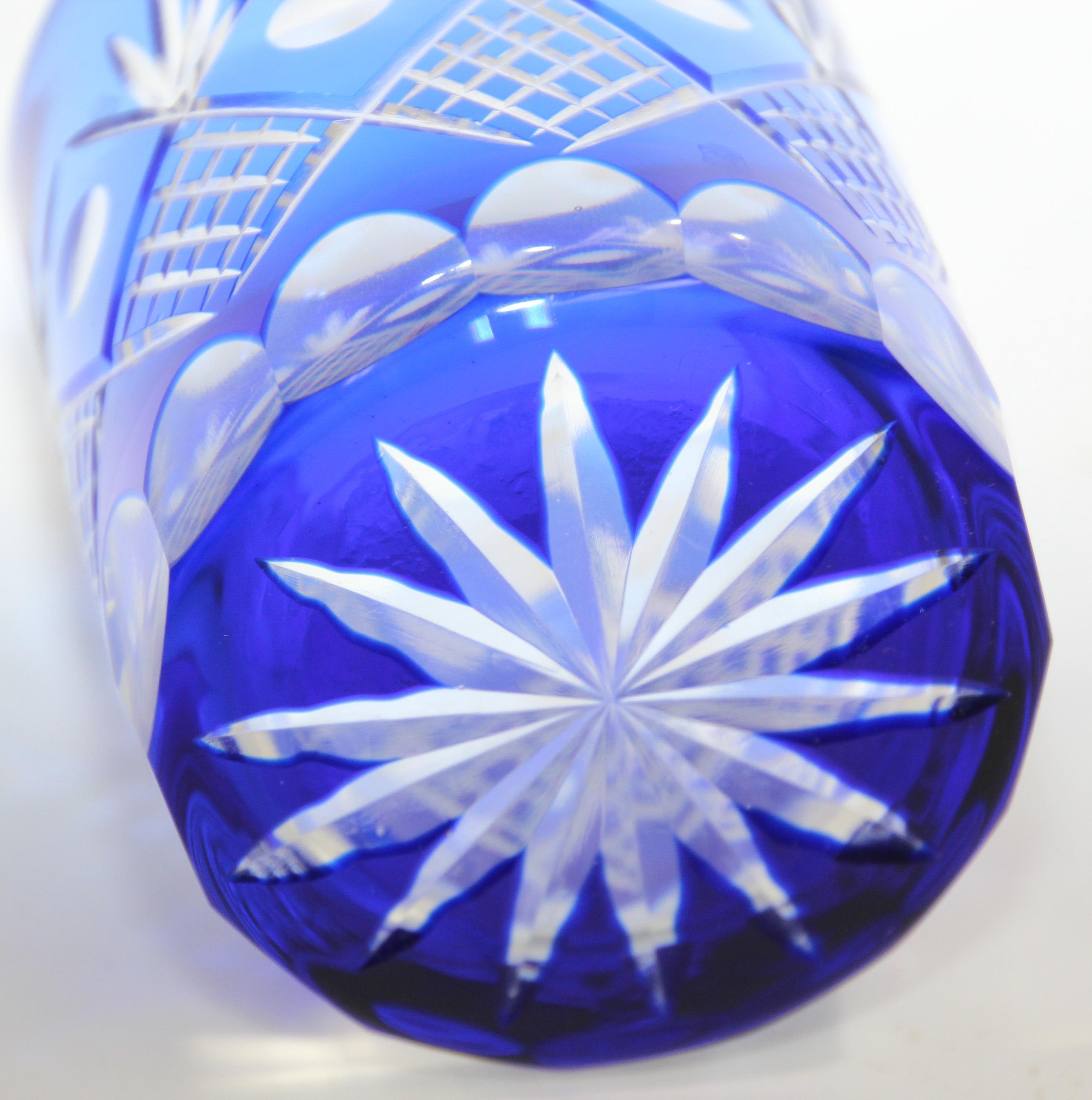 Set of 2 Baccarat Sapphire Blue Cut Crystal at 1stDibs | crystal blue cut
