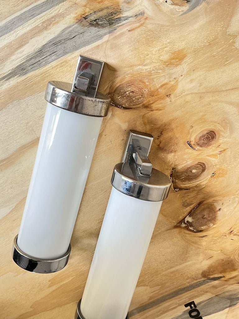 Set of 2 Bauhaus Chrome-Plated Steel Tubular Wall Lamps by Napako ...