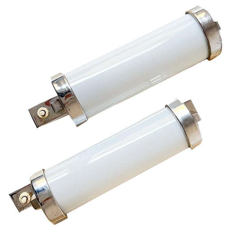 Set of 2 Bauhaus Chrome-Plated Steel Tubular Wall Lamps by Napako ...