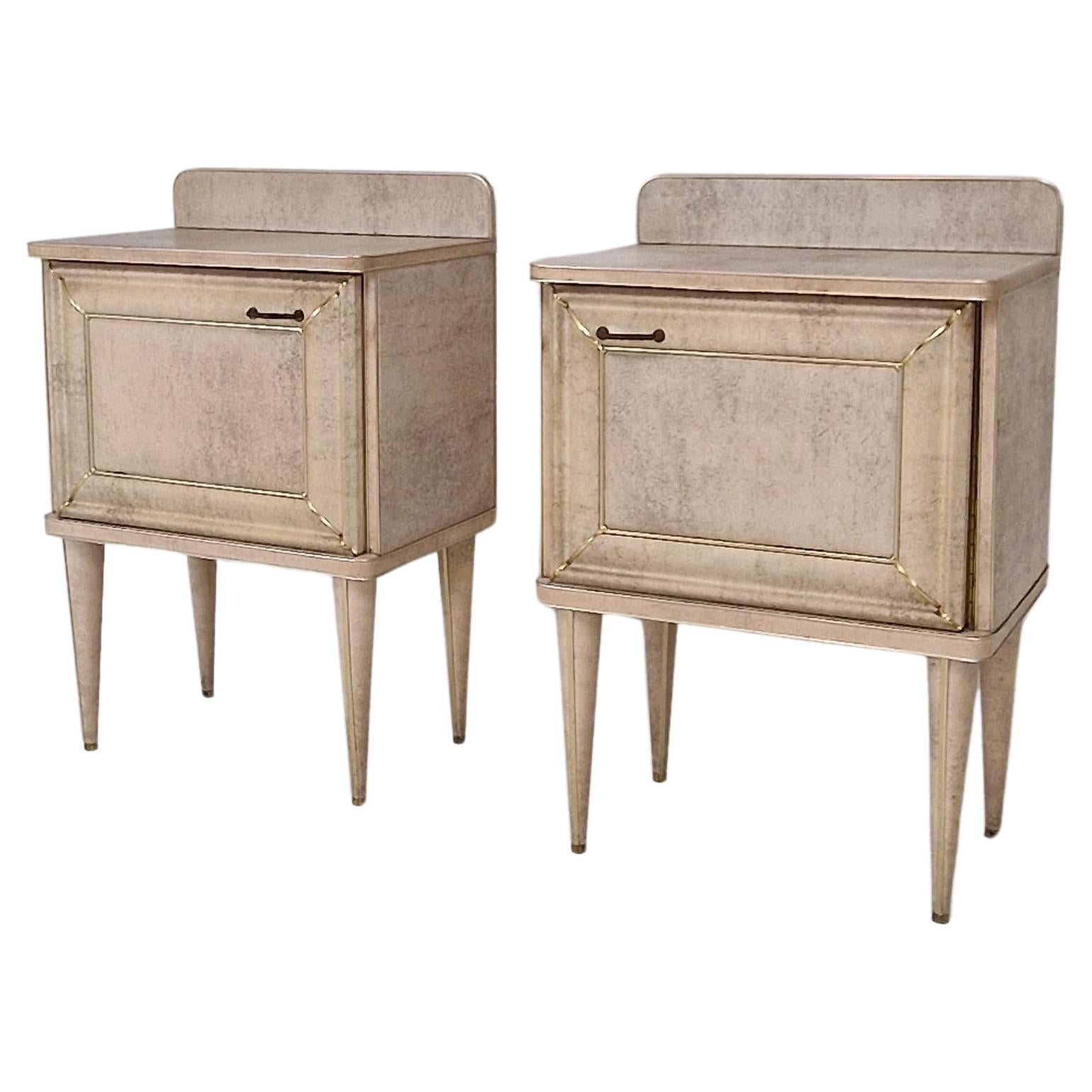Vintage Italian Bedside Tables, 1950s Design, Restored by RETRO4M For ...