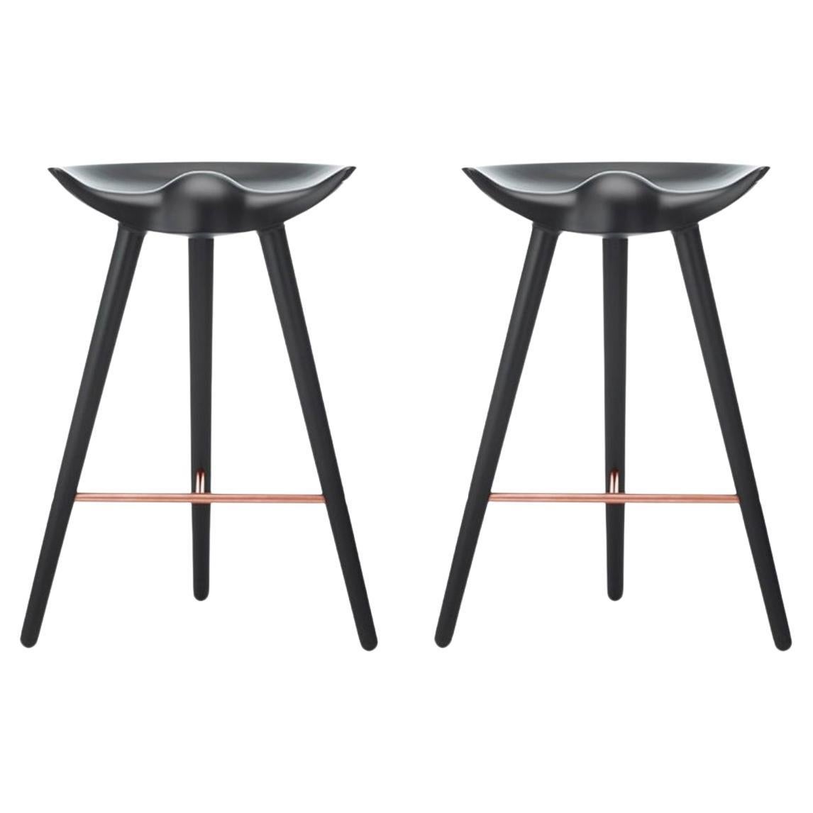 Copper Colored Metal And Black Velvet Seat Bar Stool / Counter Stool ...