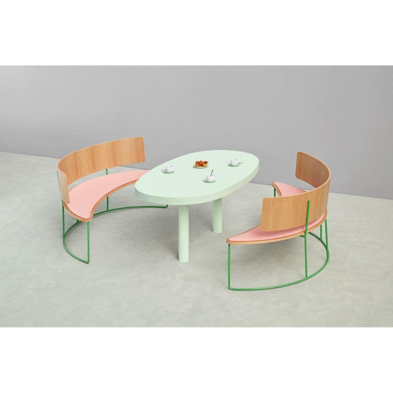 Set of 2 Boomerang Benches, Pink by Pepe Albargues For Sale at 1stDibs