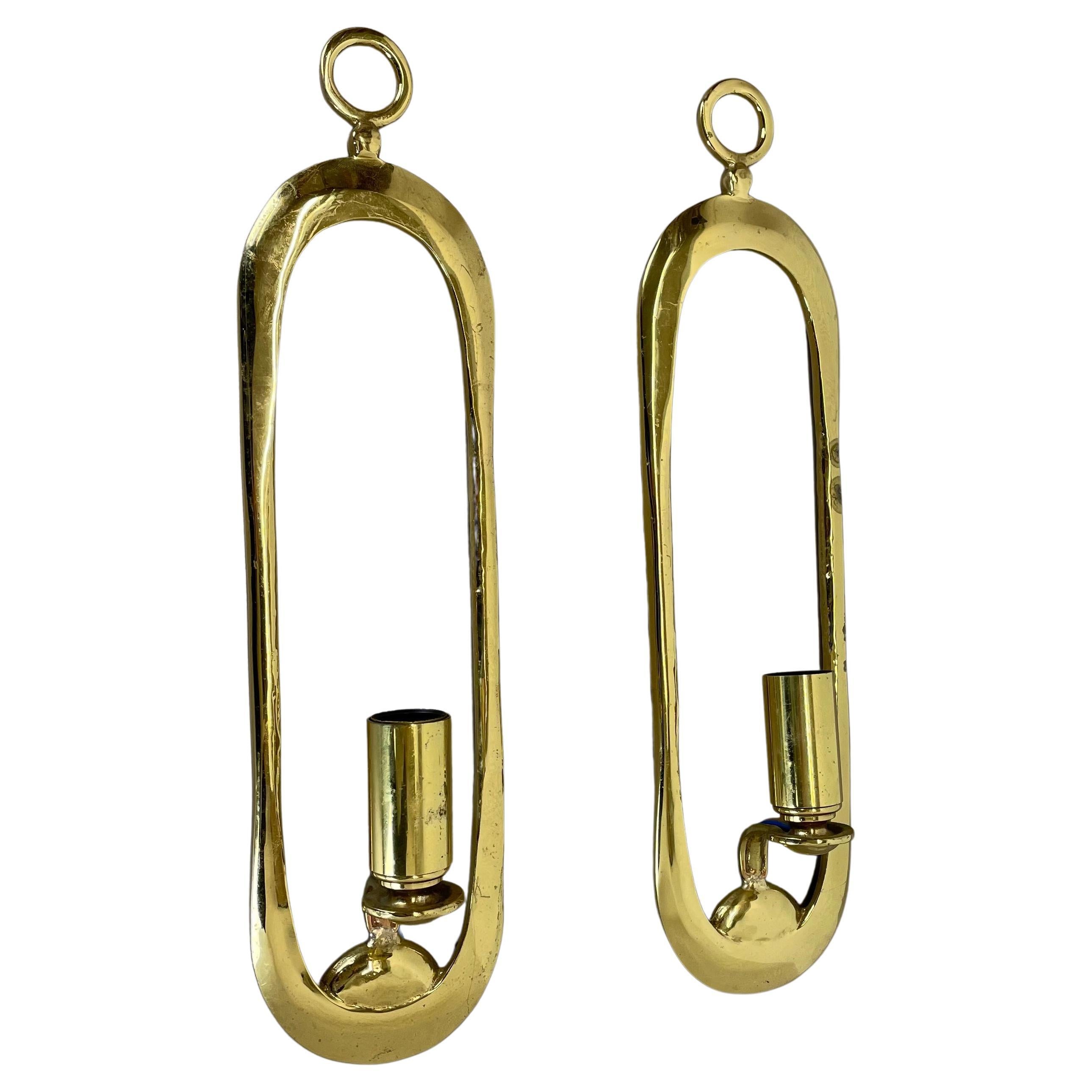 Brass Italian Stilnovo Style Theatre Wall Ceiling Light Sconces, Italy ...