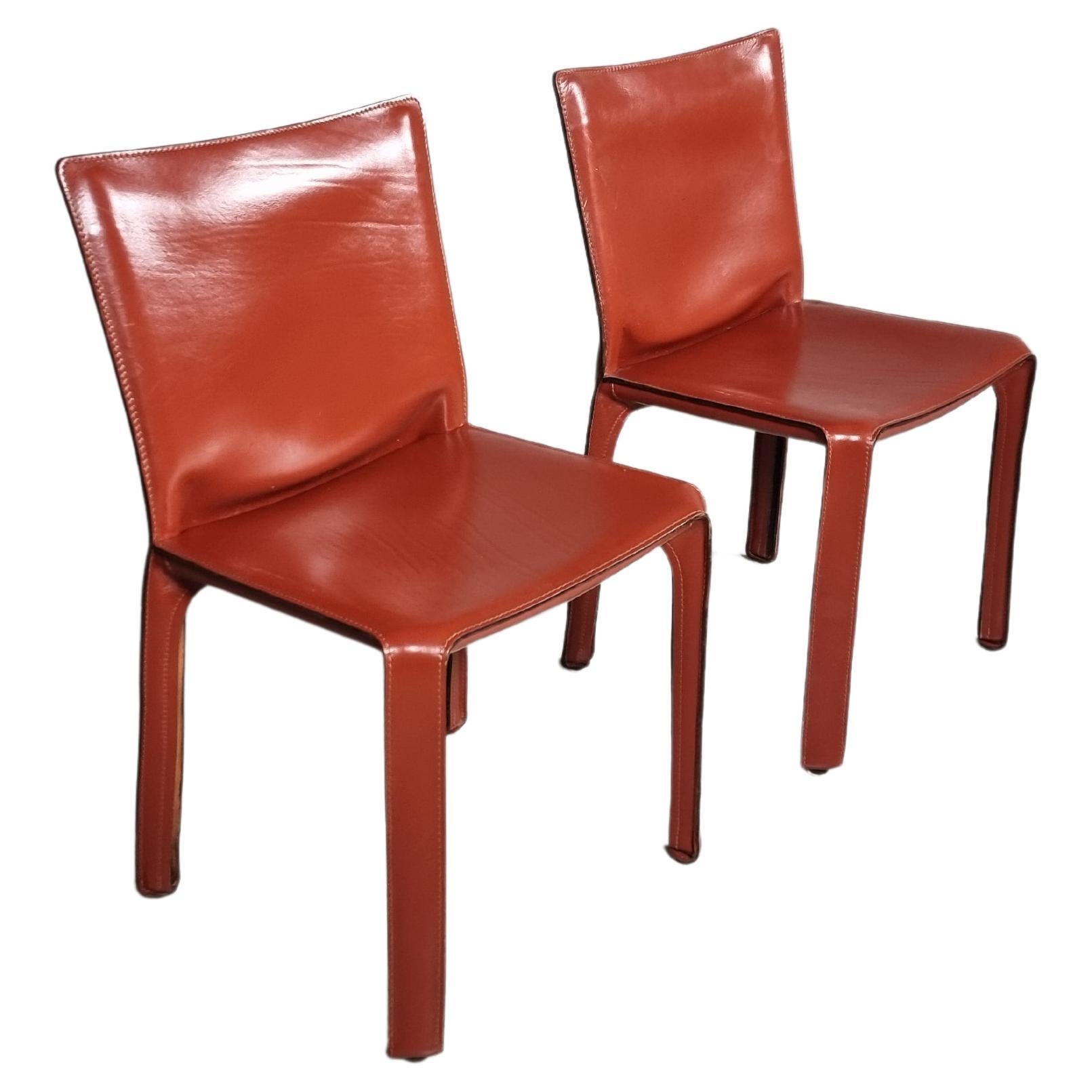 Set of Six CAB Chairs by Mario Bellini for Cassina at 1stDibs