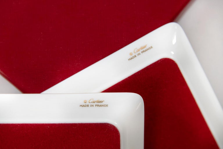 Set of 2 Cartier Porcelain Small Jewelry Plates at 1stDibs