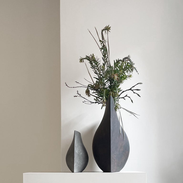 Set of 2 Coffee Origami Vase Big by 101 Copenhagen For Sale at 1stDibs