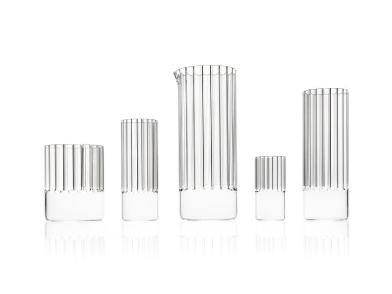 Set of 2 Contemporary Glass Handmade Tumblers, Luxury Flight Collection ...