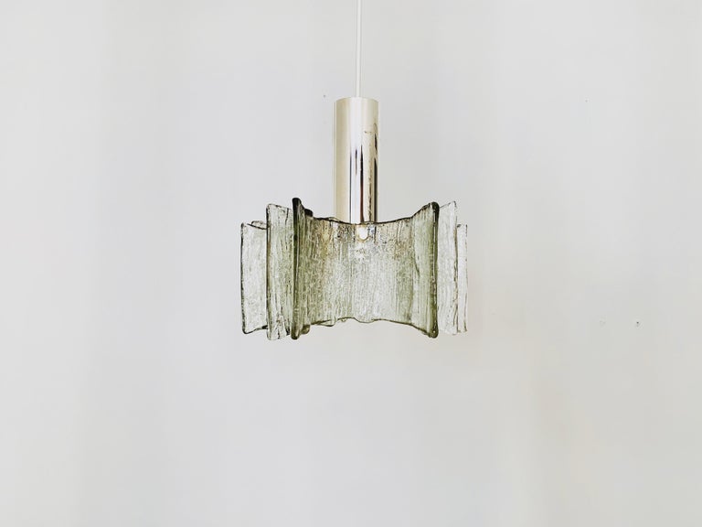 Set of 2 Crystal Glass Pendant Lamps by Kaiser Leuchten For Sale at 1stDibs