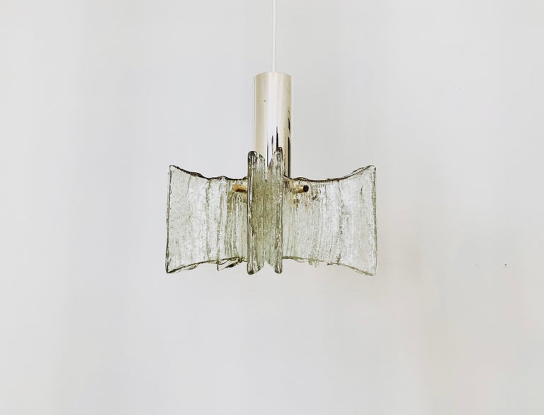Set of 2 Crystal Glass Pendant Lamps by Kaiser Leuchten For Sale at 1stDibs
