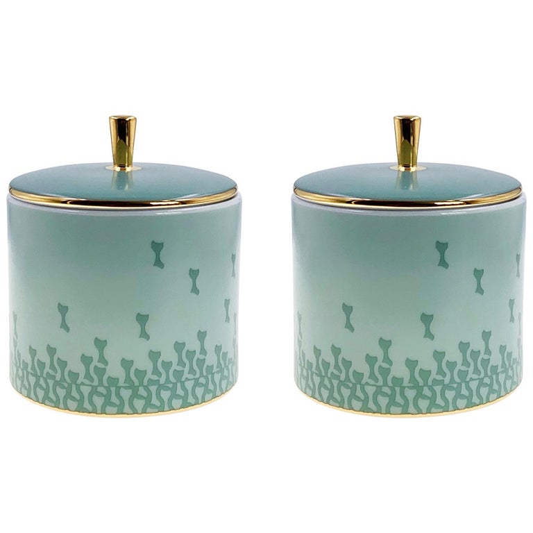 Set of 2 Cylindrical Box With Lid Mid Century Rhythm André Fu Living ...