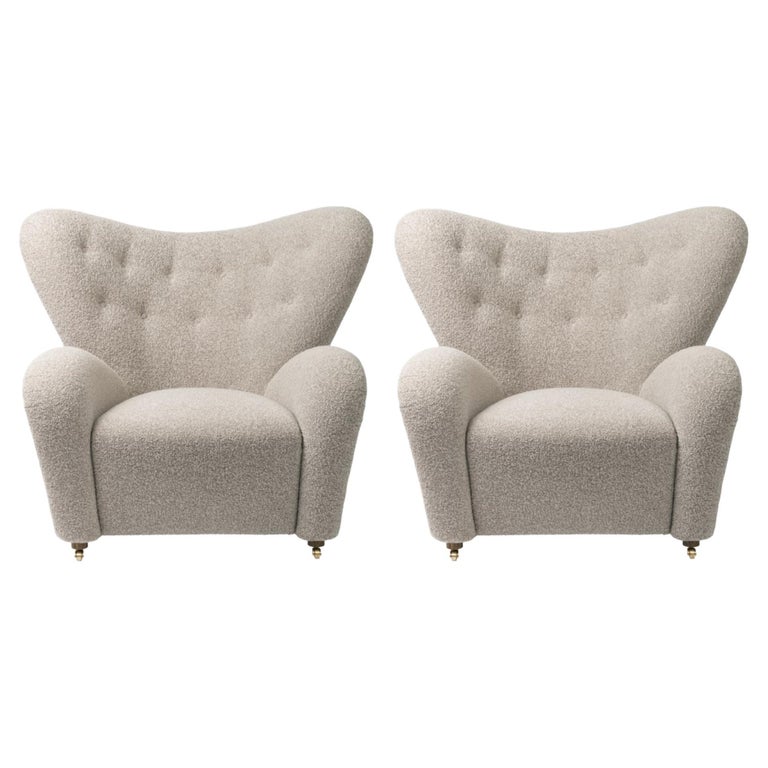 Set of 2 Dark Beige Sahco Zero the Tired Man Lounge Chairs by Lassen ...