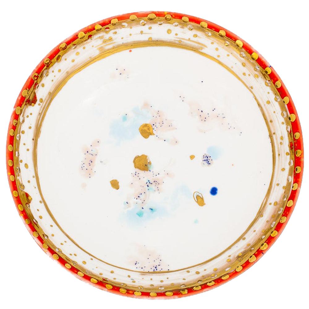15-Piece Old Paris Dagoty Hand-Painted Botanical Peach and Gold Dessert ...