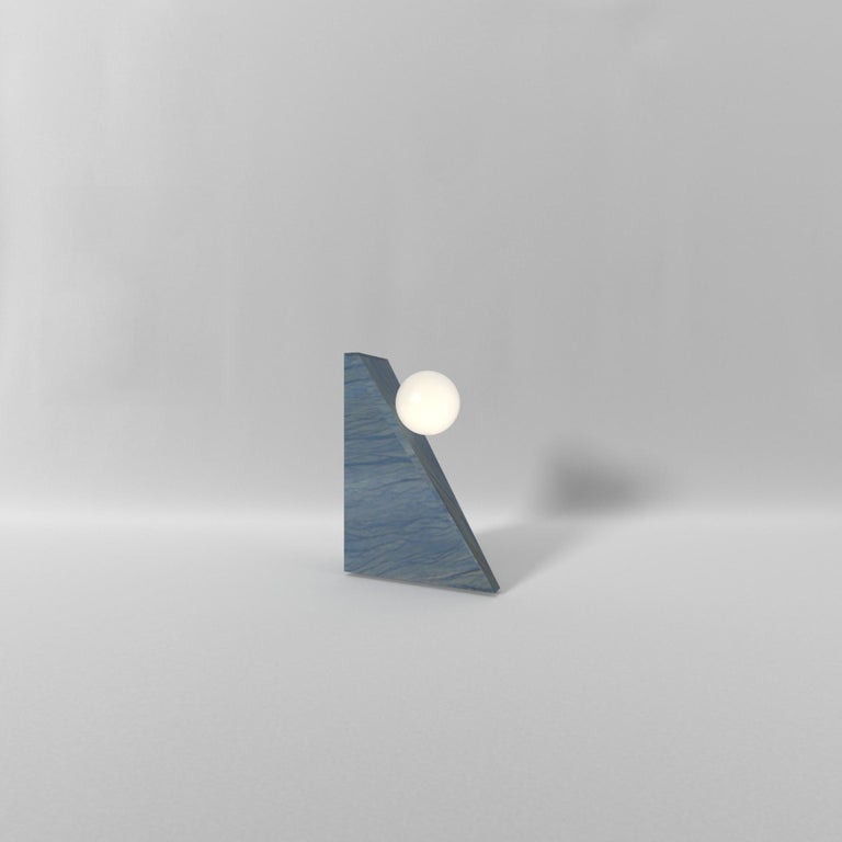 Set of 2, Dieus, L Table Lamp, Azul Macaubas Marble by Sissy Daniele ...